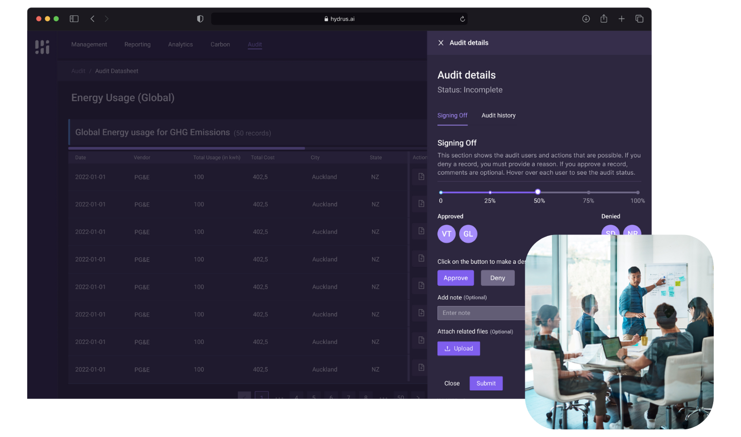 Audit – Hydrus | Sustainability Data Management. Simplified.